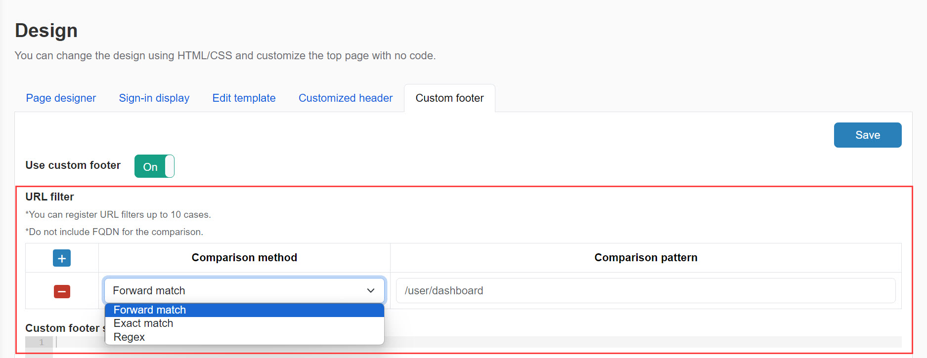 Custom Footer | learningBOX Usage
